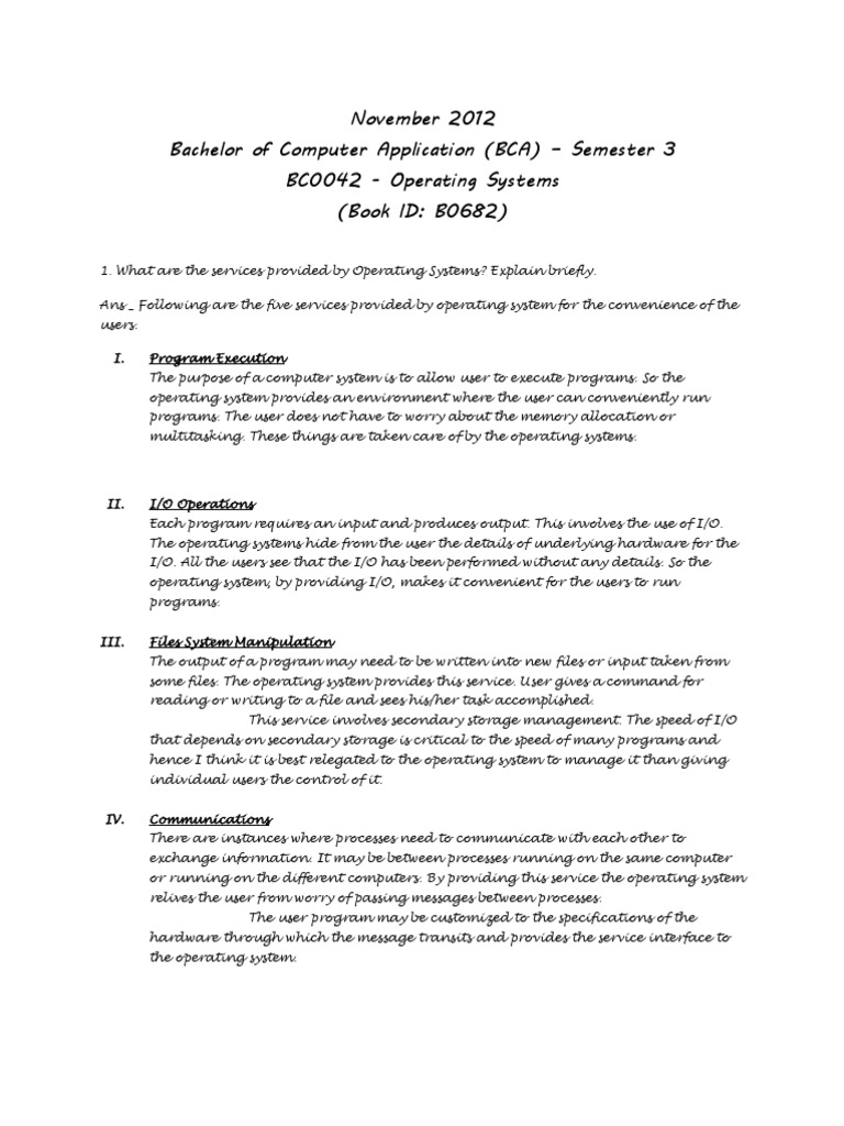 BC-0042 - Operating Systems | PDF | Process (Computing) | Kernel (Operating System)