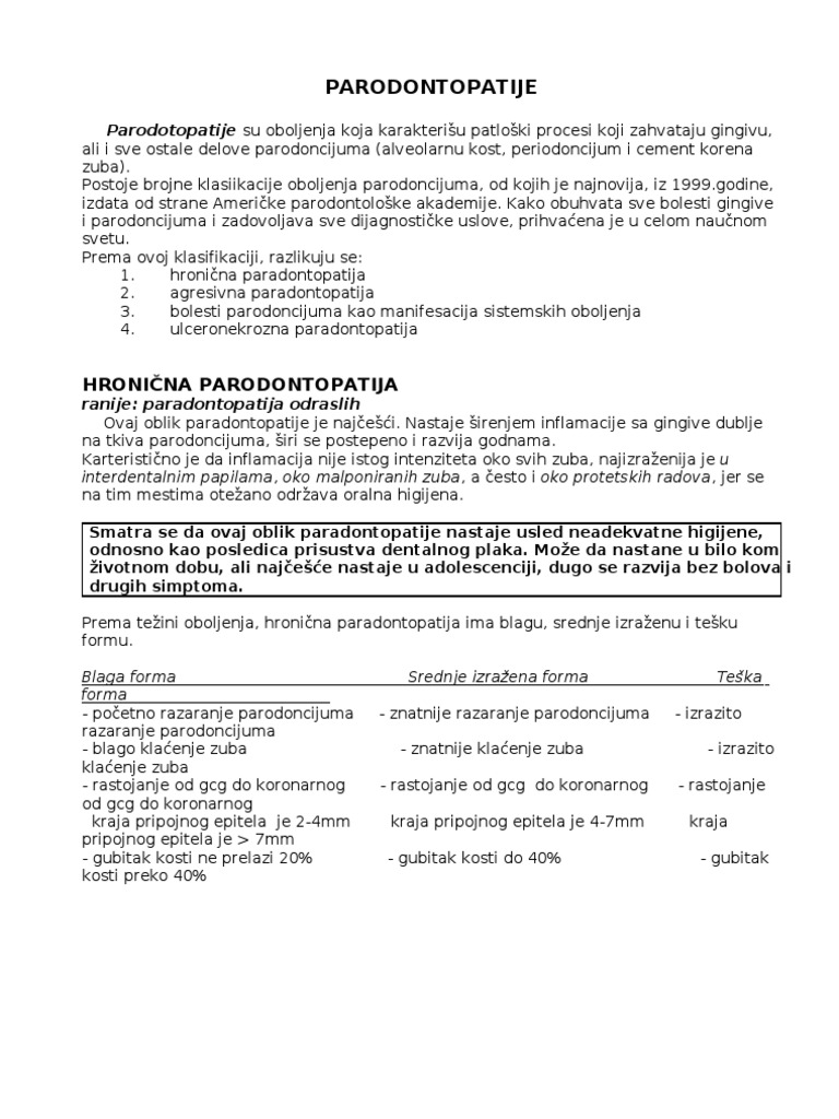 PARODONTOPATIJE | PDF