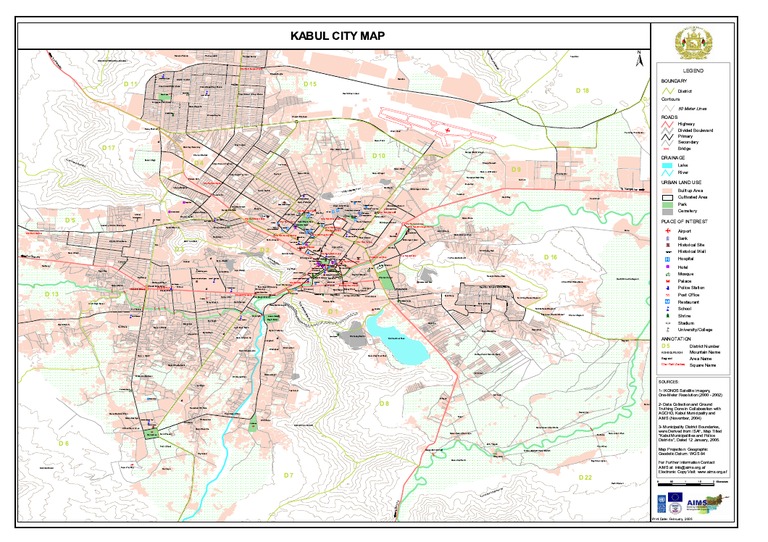 Kabul City Districts Map Overview | PDF