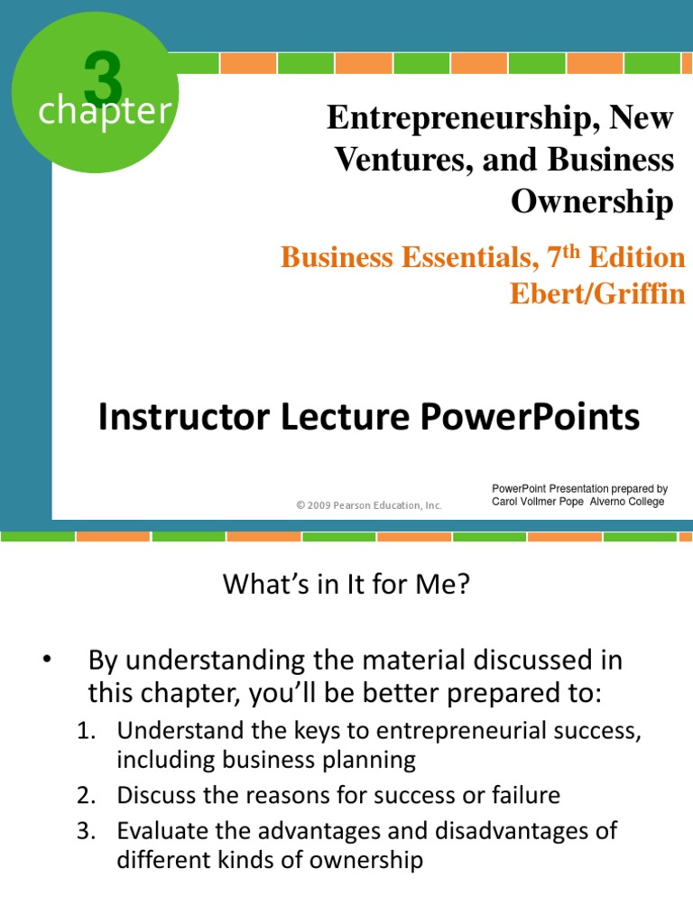 Chapter 3 Entrepreneurship, New Ventures, and Business Ownership | PDF ...