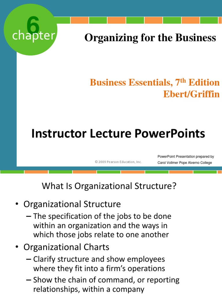 Chapter 6 Organizing The Business | PDF | Organizational Structure ...