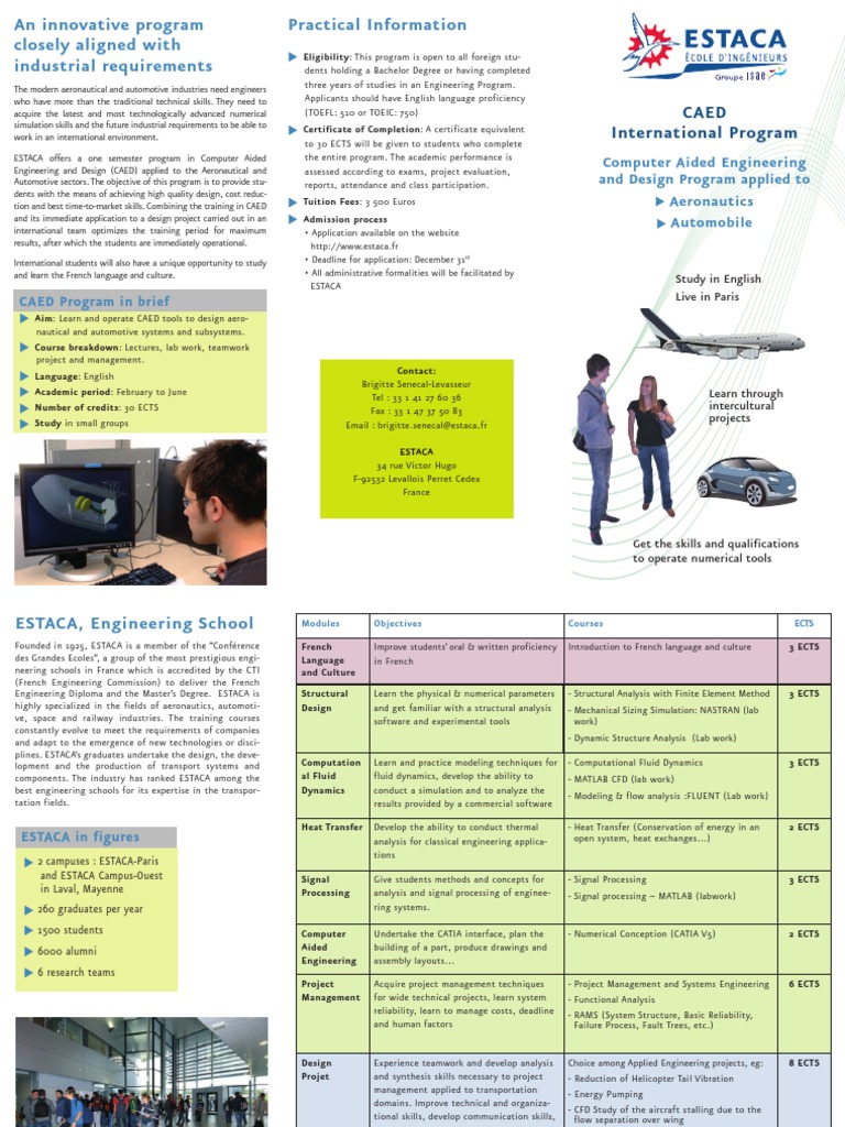 CAED Program for International Students | PDF | Simulation | Engineering