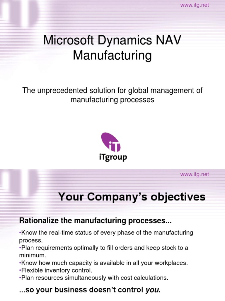 Microsoft Dynamics NAV Manufacturing: The Unprecedented Solution For ...