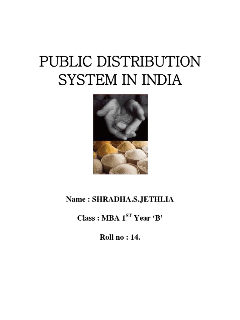 Public Distribution System in India | PDF | Food And Drink | Economy Of ...
