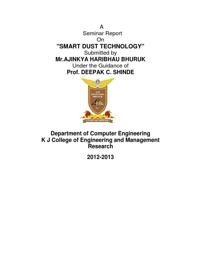 Report On Smart Dust | PDF | Unmanned Aerial Vehicle | Electrical Engineering