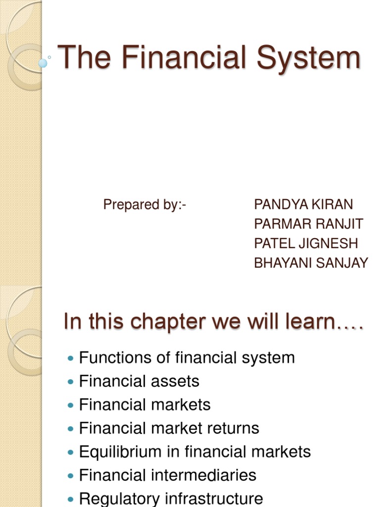 Financial System | PDF | Financial Markets | Capital Market
