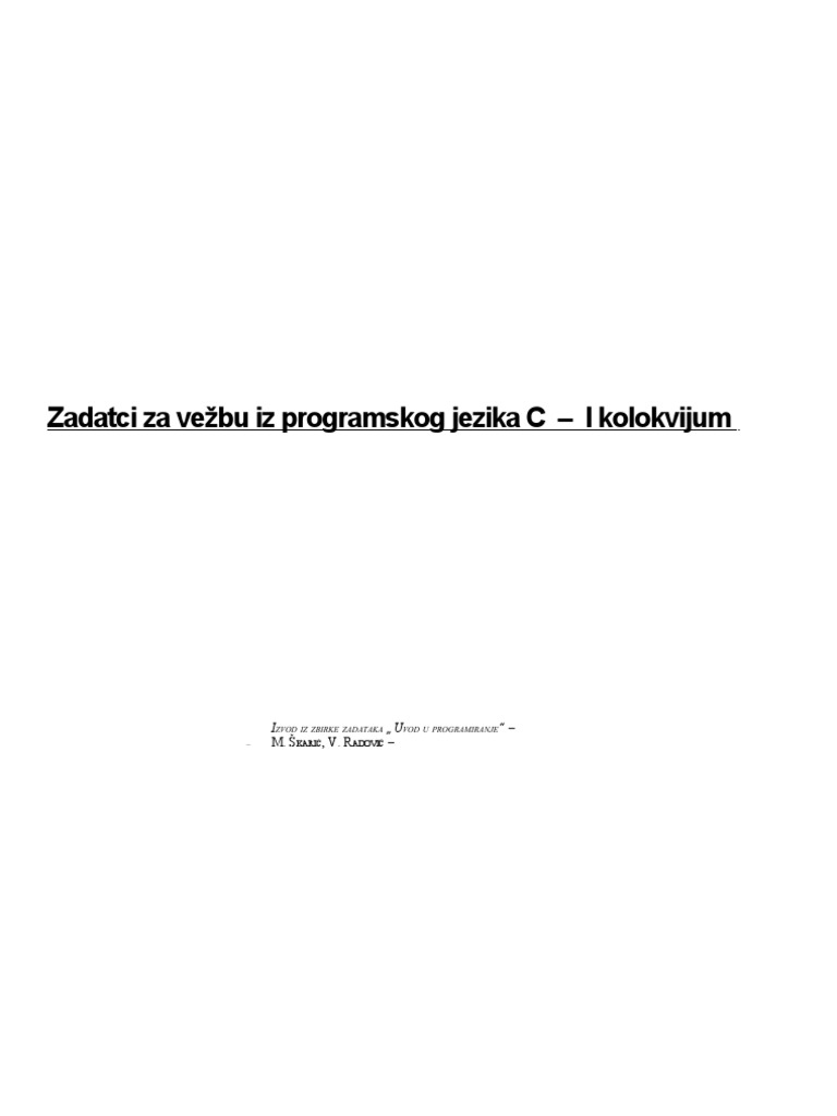 Masinski Fakultet Beograd Programiranje | PDF
