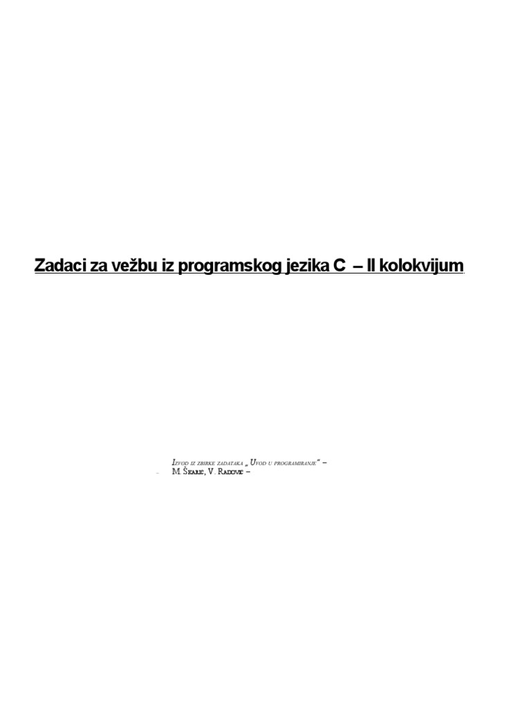 Masinski Fakultet Beograd Programiranje | PDF