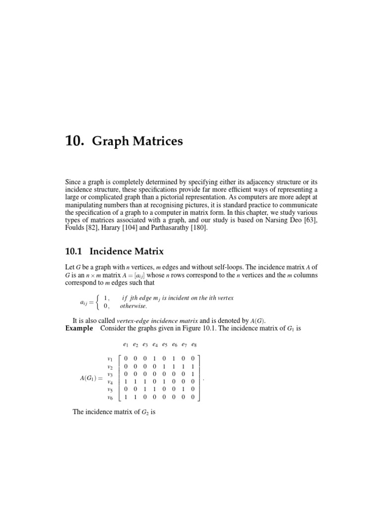 Graphs and Matrices | PDF | Matrix (Mathematics) | Vertex (Graph Theory)