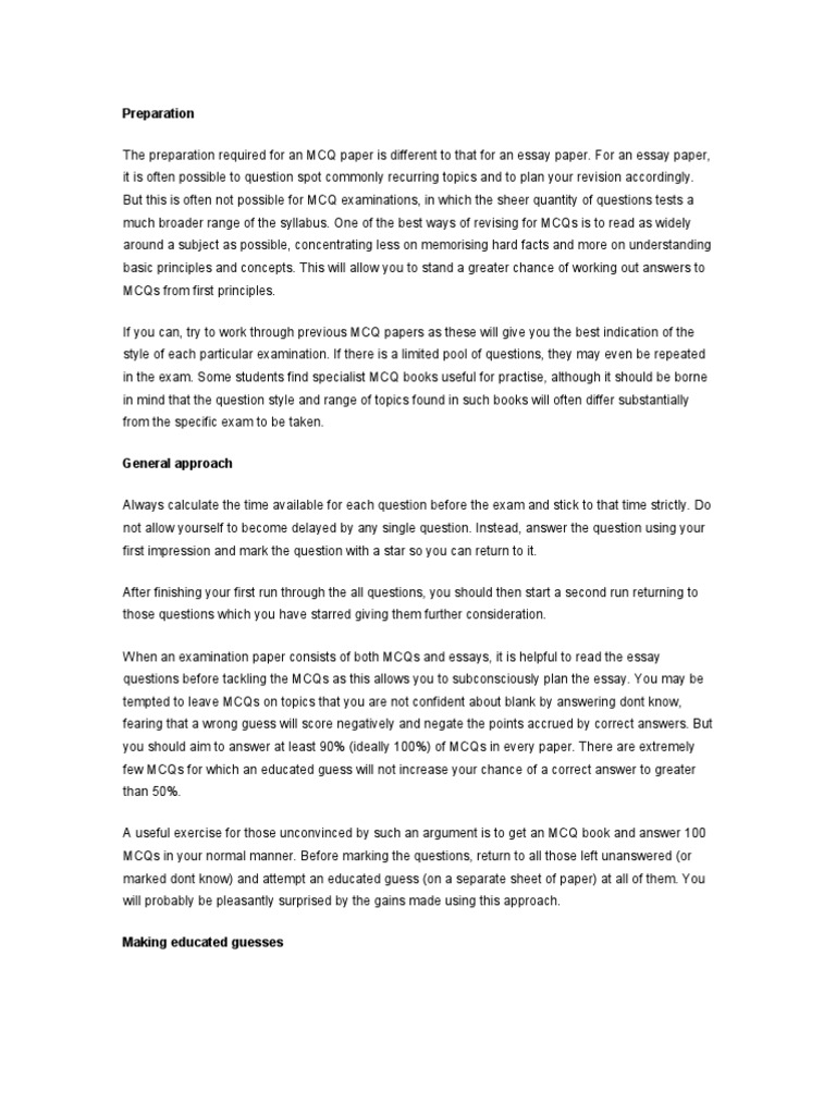How To Prepare For MCQ Exams ? | PDF | Multiple Choice | Test (Assessment)