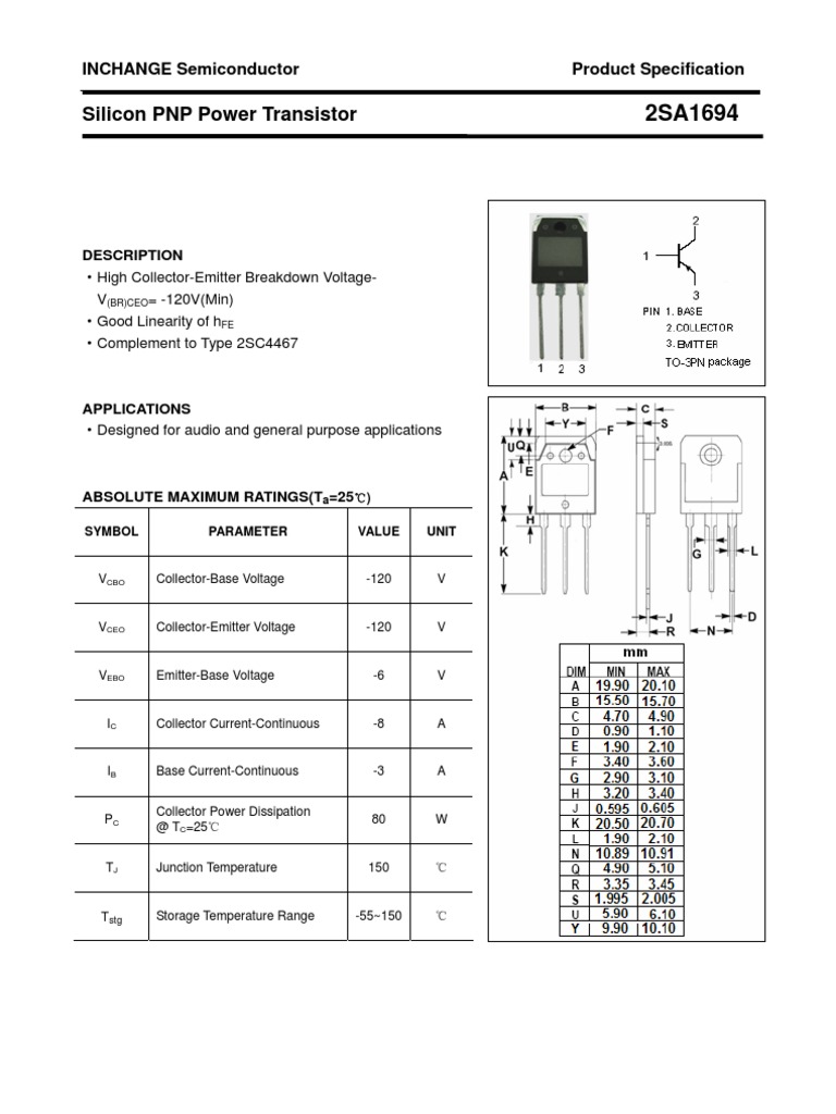 Datasheet A1694 | PDF