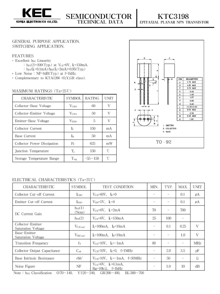 Datasheet C3198 | PDF