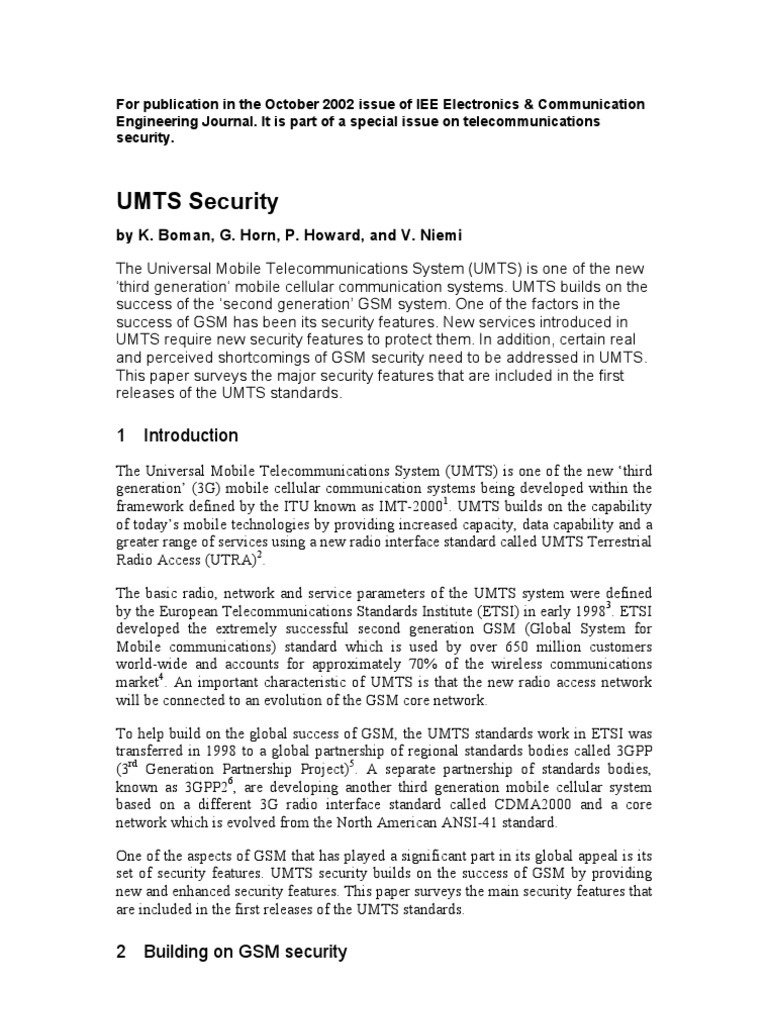 UMTS Security Overview | PDF | Ip Multimedia Subsystem | Session Initiation Protocol