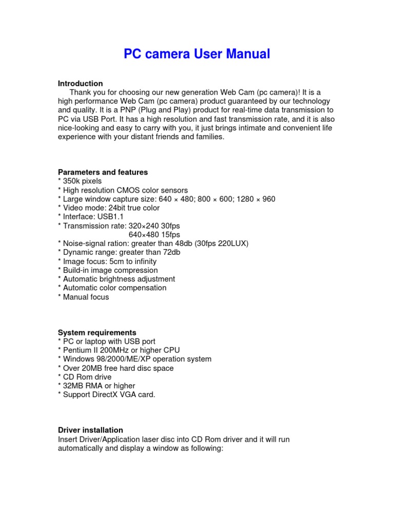 Manual Webcam | PDF
