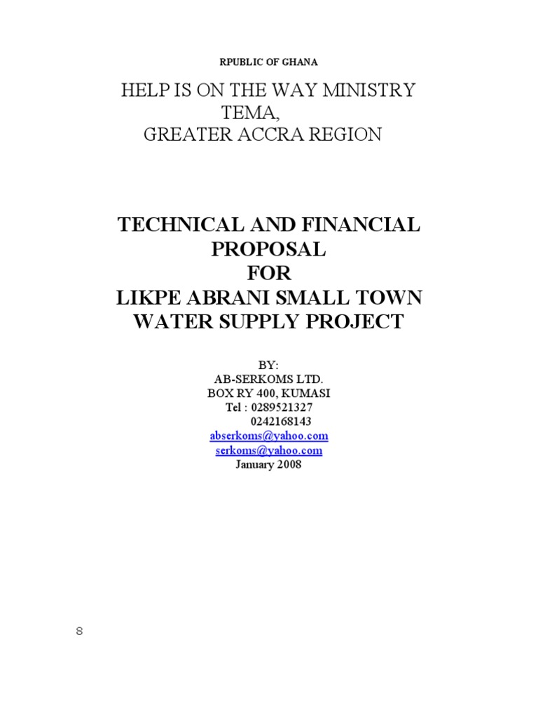 Technical Proposal 2520likpe5b15d1 | PDF | Borehole | Water Supply