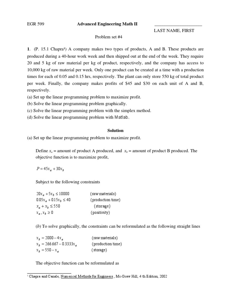 Problem Pdf Linear Programming Mathematical Optimization