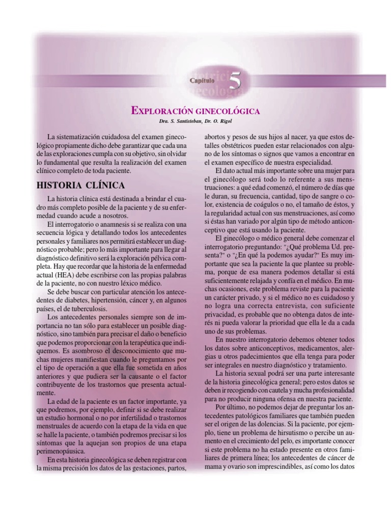 Cap05.exploración Ginecológica PDF | PDF | Pecho | Vagina