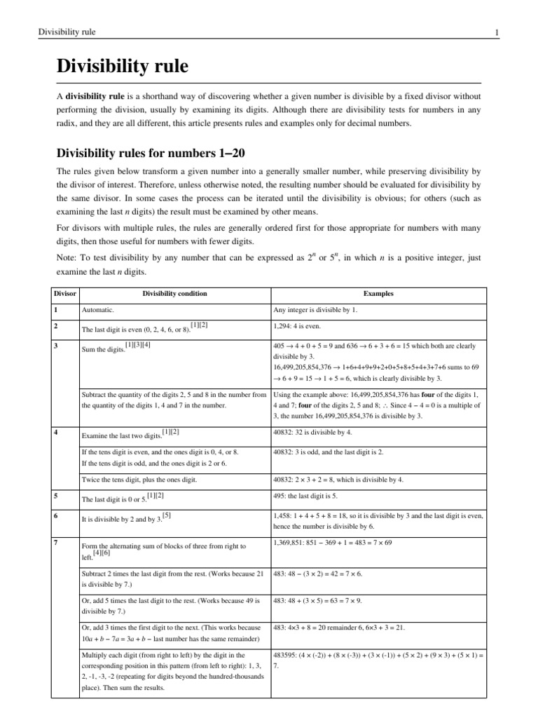 divisibility-rules-pdf-numbers-number-theory