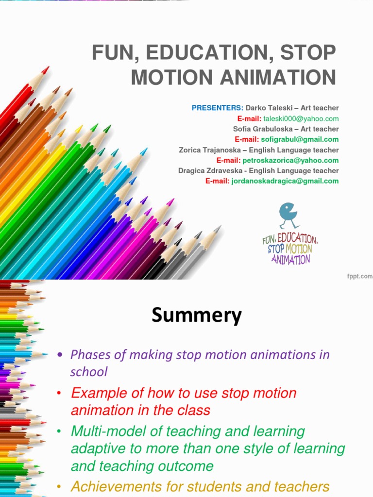 FUN Education Stop Motion Animation Global Learning Conference1 | PDF ...