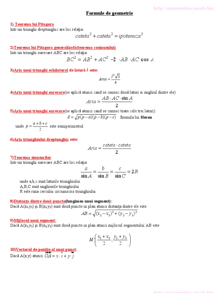 Formule Geometrie | PDF