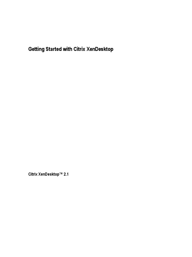 XenDesktop Getting Started | PDF | Microsoft Windows | Citrix Systems
