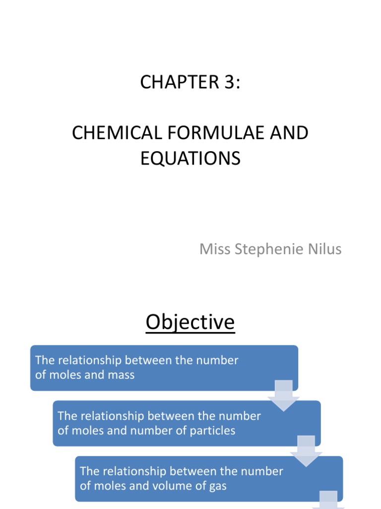 Moles, Mass, and Chemical Formulas | PDF | Teaching Methods & Materials ...