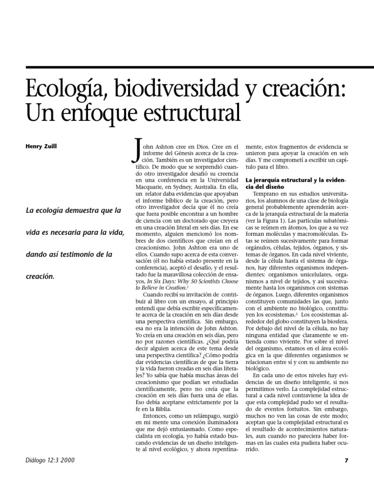 Henry Zuill - Ecologia Biodiversidad y CreacionDU | PDF | Organismos ...