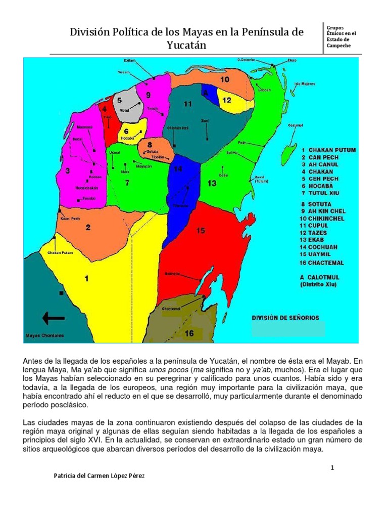 Division Politica Mayas | Península de Yucatán | Pueblos indígenas de ...