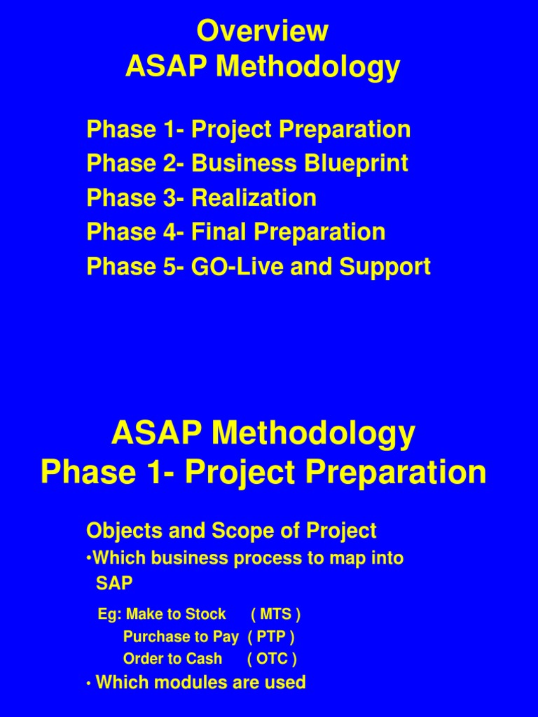 Overview of ASAP Methodology Phases | PDF | Business Process | Scope ...