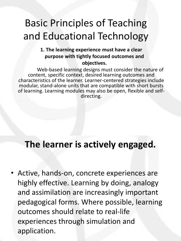 Basic Principles of Teaching | PDF | Educational Technology | Learning