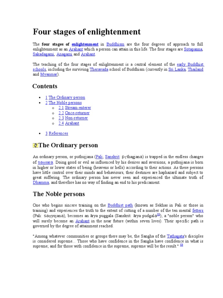 Four Stages of Enlightenment | PDF | Indian Religions | Religious ...