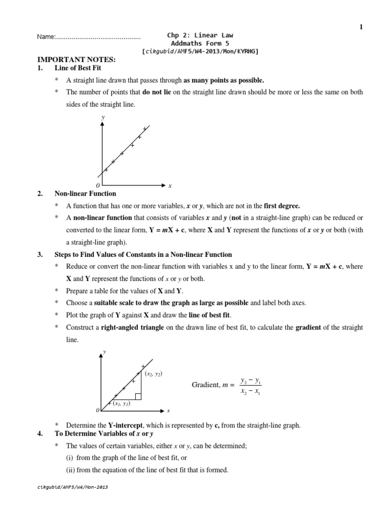 CHP 2 Linear Law (AddMaths Form 5) | Download Free PDF | Line (Geometry ...