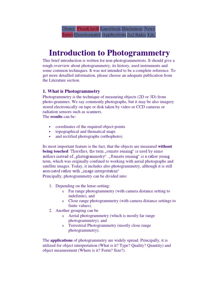 Photogrammetry | PDF | Stereoscopy | Camera