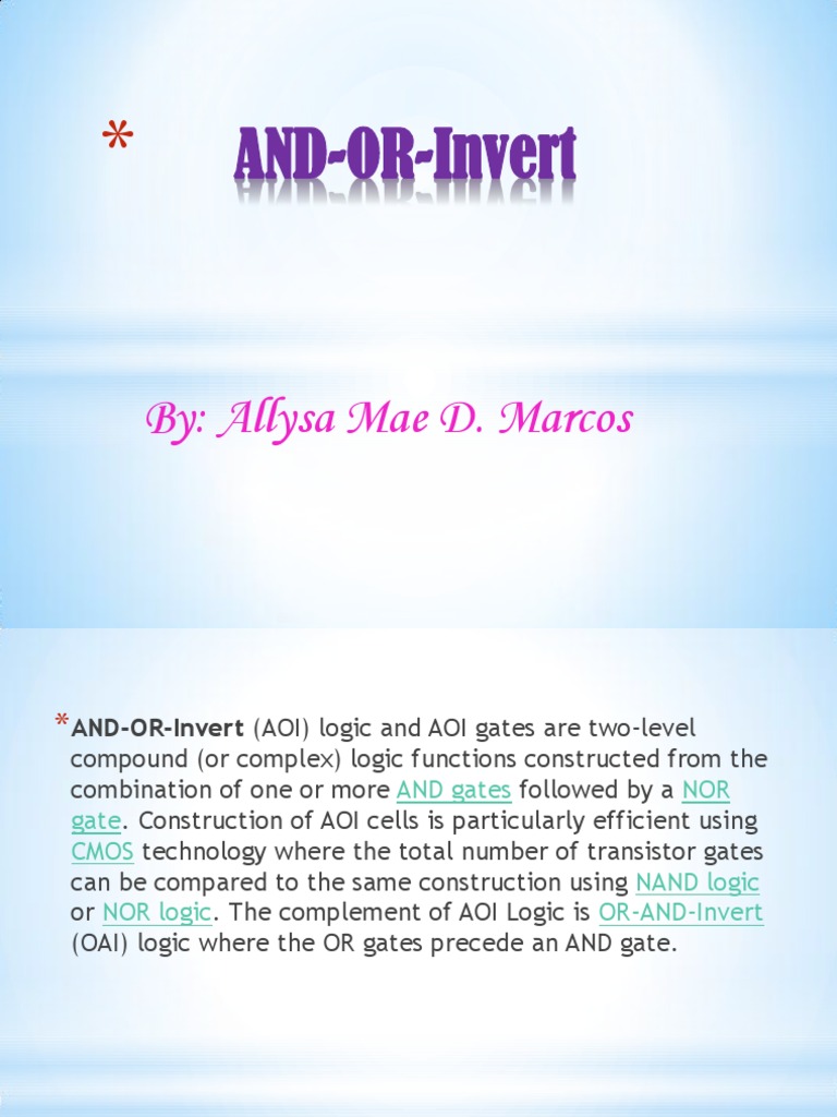 AOI Logic Gates: Functions & Design | PDF