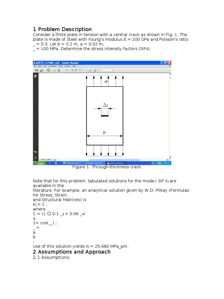 Ansys Tutorial | PDF | Fracture Mechanics | Continuum Mechanics