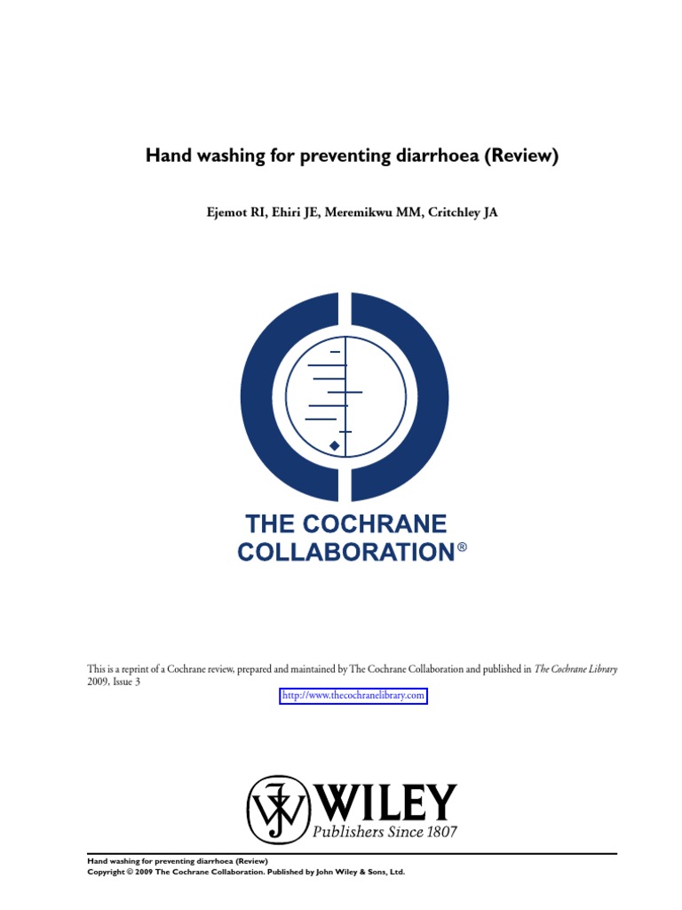 Handwashing For Preventing Diarrhoea | PDF | Hand Washing | Meta Analysis