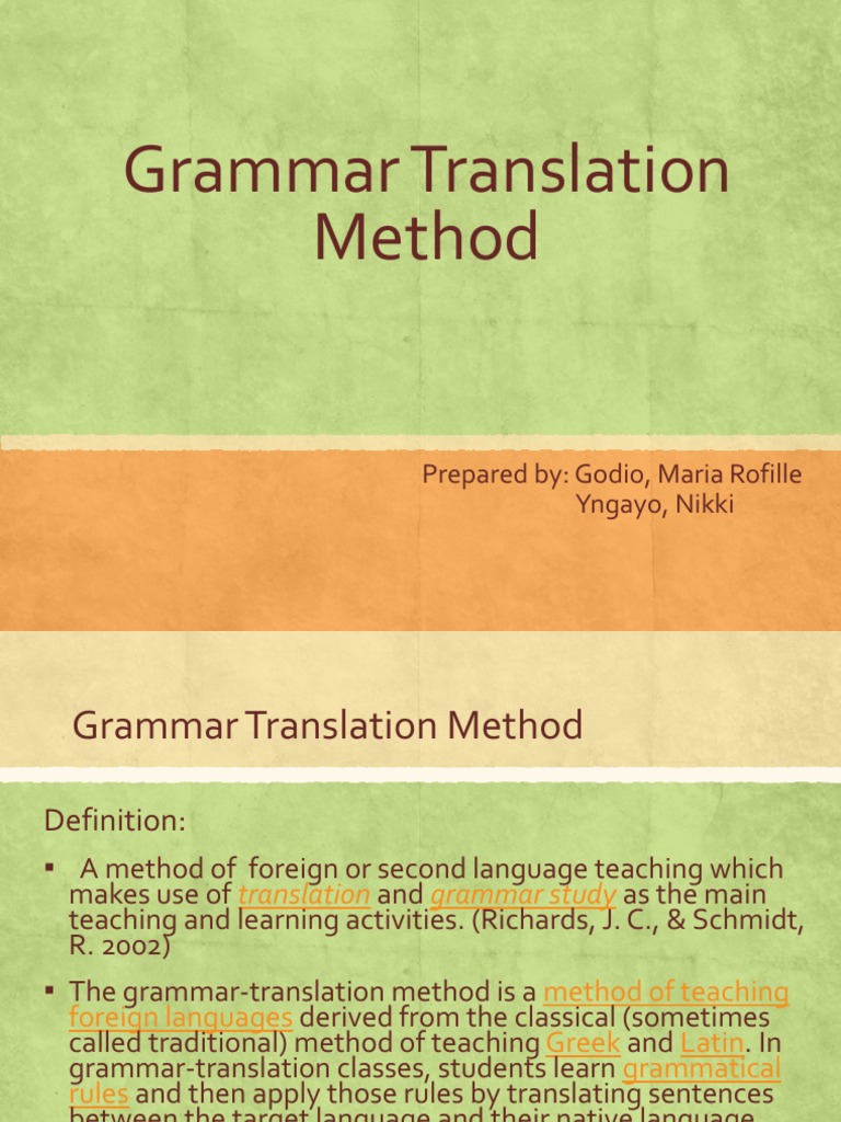 Grammar Translation Method Guide | PDF | Symbols | Style (Fiction)