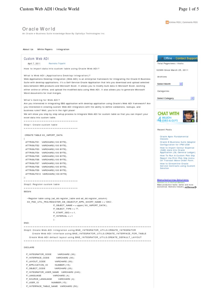 Webadi Oracle Database Application Programming Interface 1587