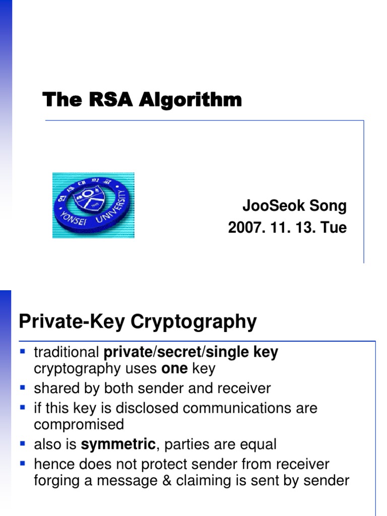 RSA | Public Key Cryptography | Cryptography