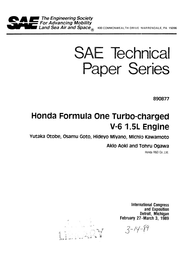 SAE Honda RA168E Engine | PDF