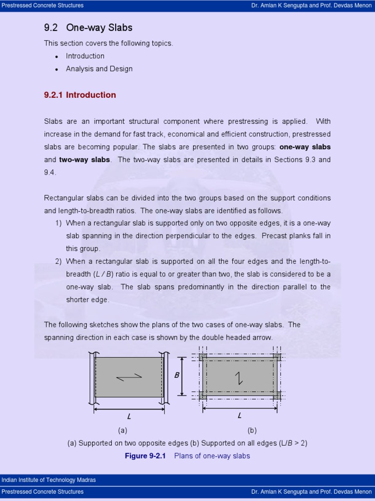 One Way Slabs | PDF | Prestressed Concrete | Precast Concrete