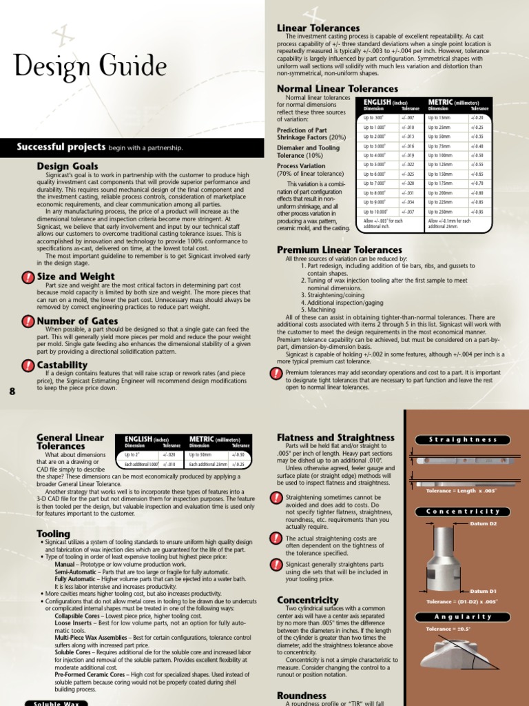 Investment Casting Design Guide | PDF