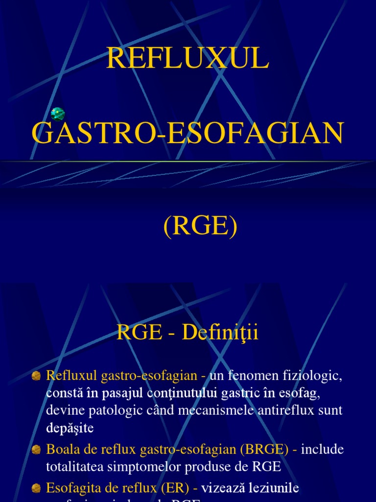 refluxul gastro-esofagian