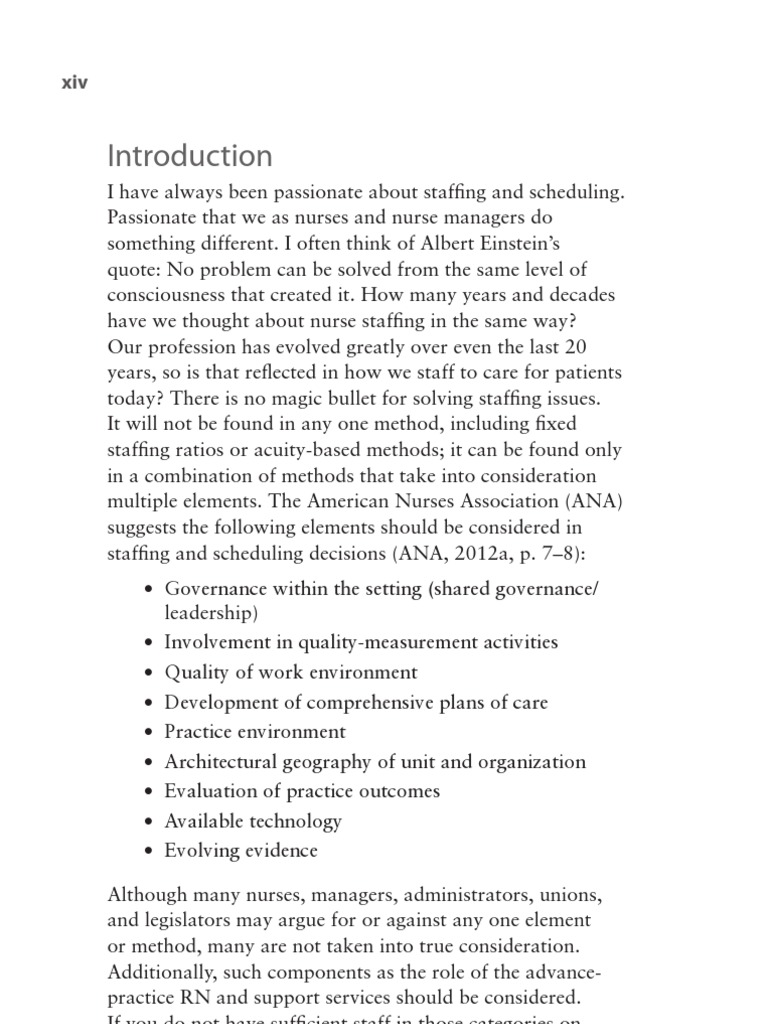 The Nurse Manager's Guide To Innovative Staffing - Introduction | PDF ...