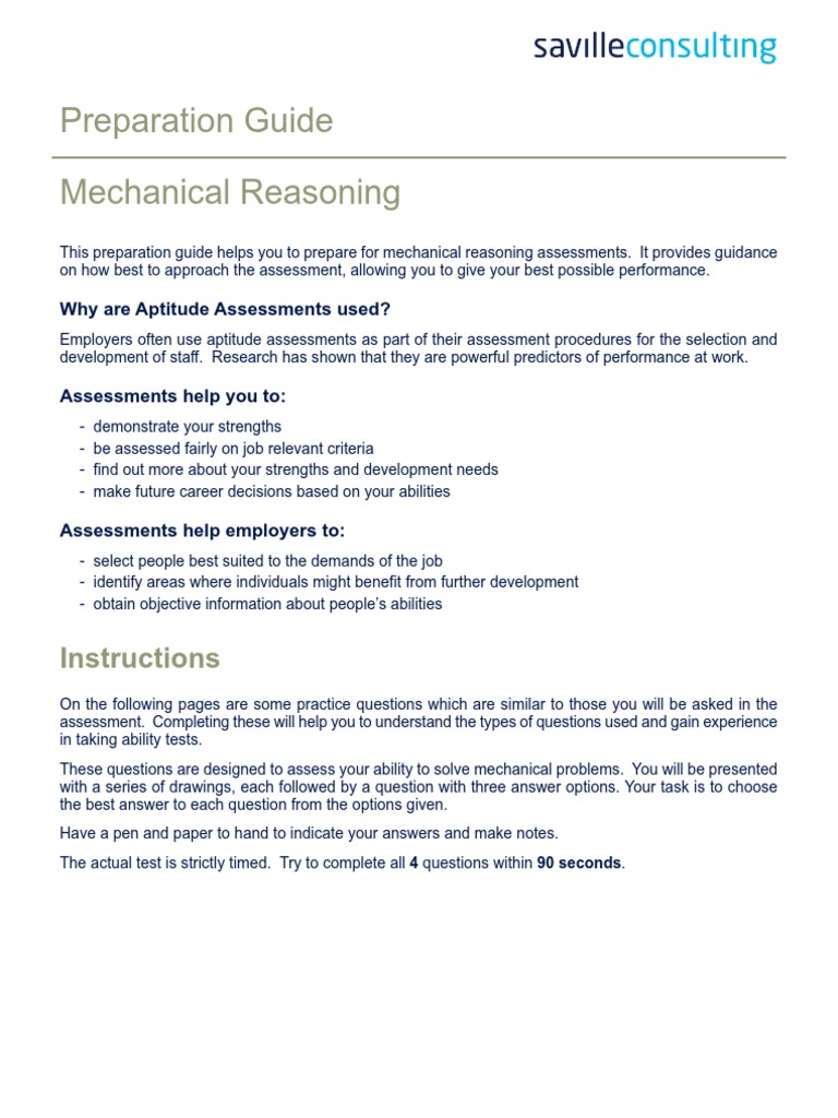Preparation Guide For Mechanical Reasoning Tests | PDF | Educational ...