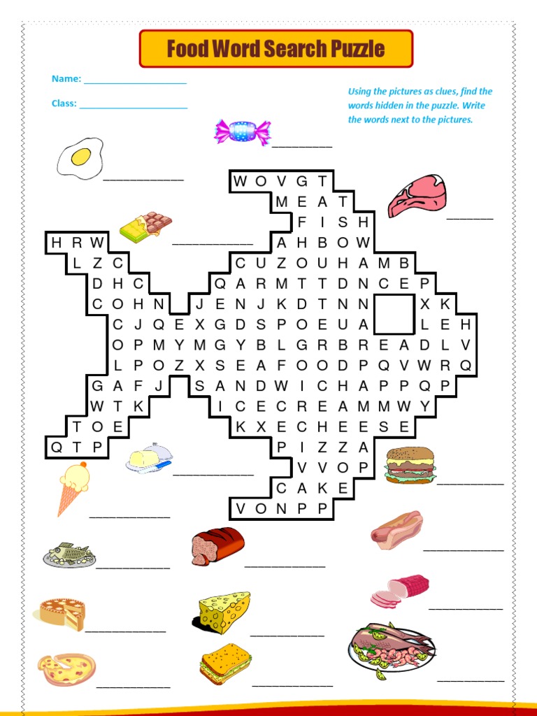 Food Wordsearch | PDF | Language Arts & Discipline | Self-Improvement