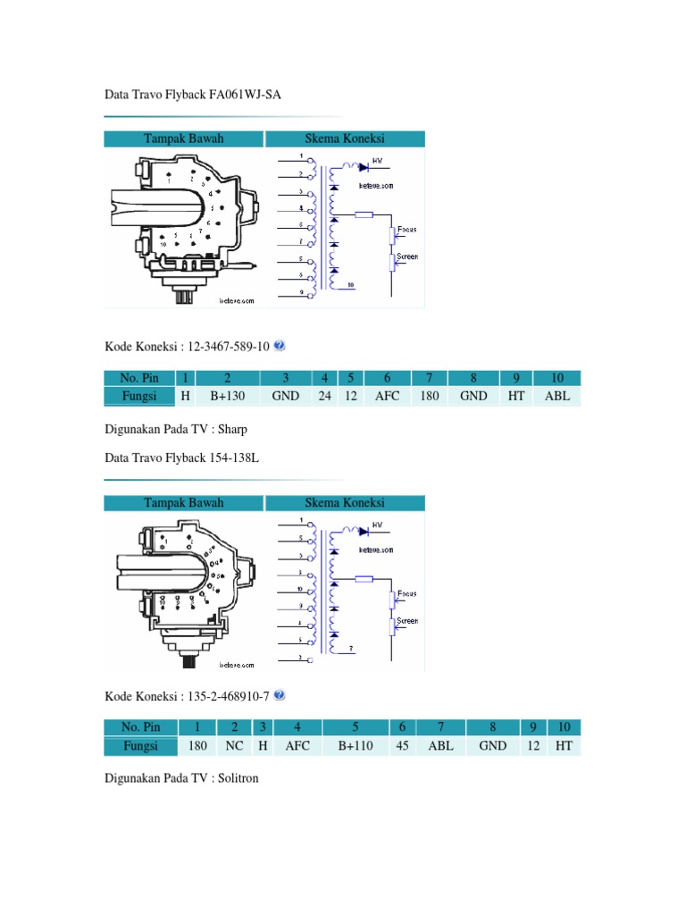 Pin Data Flyback | PDF | Computers | Technology & Engineering