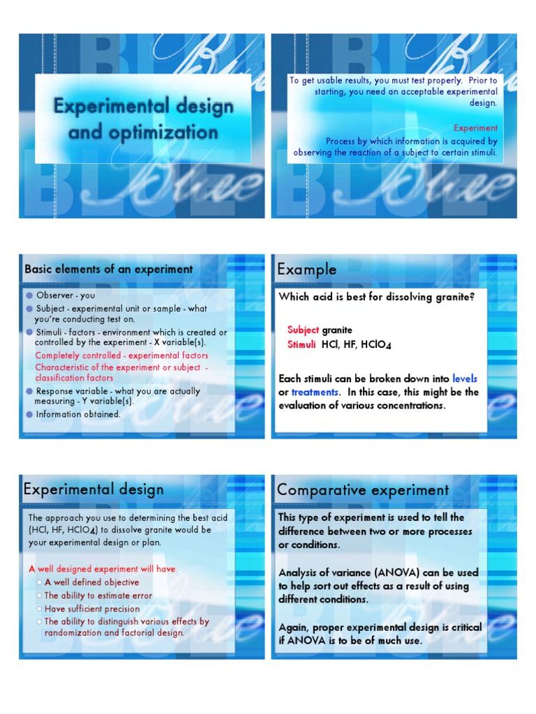 Experimental Design | PDF | Teaching Methods & Materials | Technology ...
