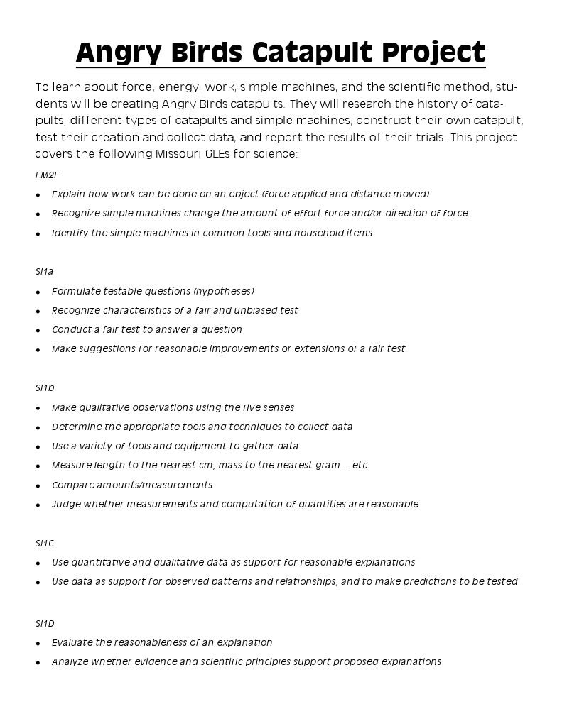 Angry Birds Lesson Plan Final | PDF | Scientific Method | Experiment