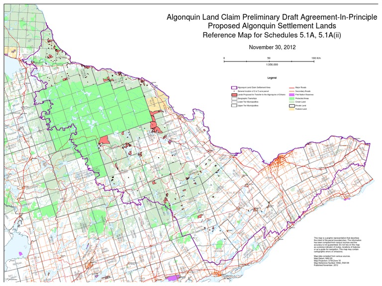 Map of Proposed Algonquin Land Claim Agreement | PDF | Geodesy | Geomatics
